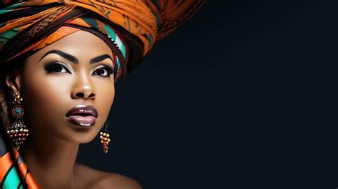 Premium Ai Image Attractive African Woman Portrait Traditional