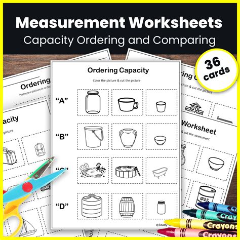 Measurement Activities Worksheets Capacity Ordering And Comparing