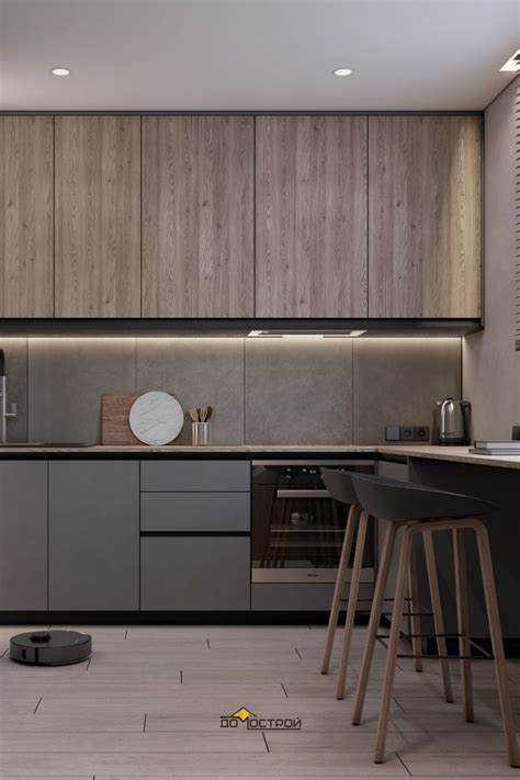 Уютная кухня в серых оттенках в 2024 г Современные фасады дома Г образная кухня Интерьер
