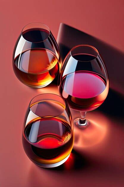 Premium Ai Image Three Wine Glasses With Different Colors And One