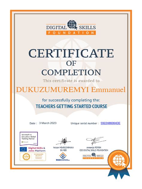 Certificate Digital Skills Pdf