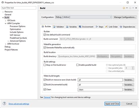 CCS MSP432E401Y TI RTOS Configuration Failure Code Composer Studio