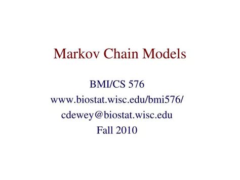 PPT Markov Chain Models PowerPoint Presentation Free Download ID
