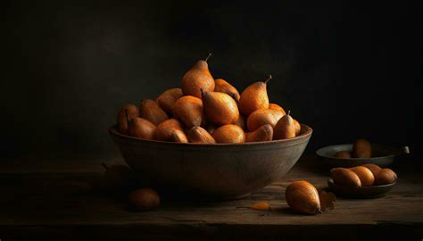 Fresh Organic Fruit A Healthy Snack On A Rustic Wooden Table Generated