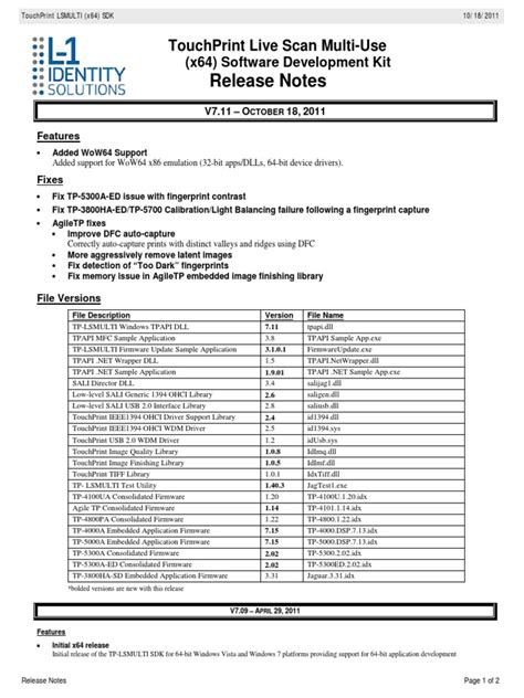 Tp Lsmulti Sdk 64 Release Notes Pdf Ibm Pc Compatibles Software