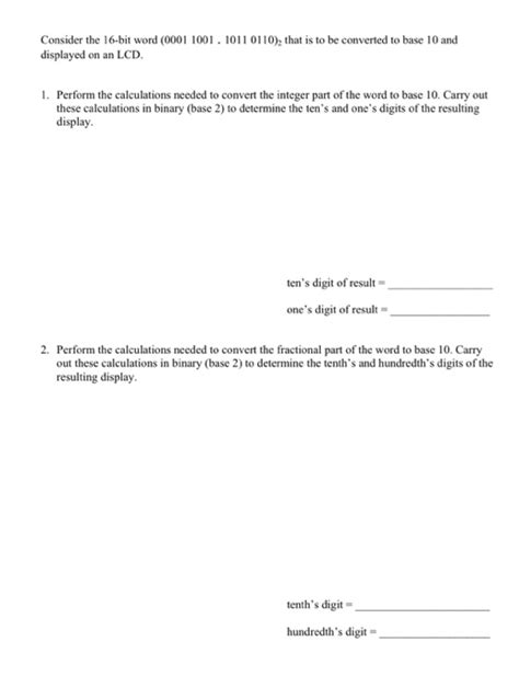 Solved Consider The 16 Bit Word 0001 10011011 0110 That