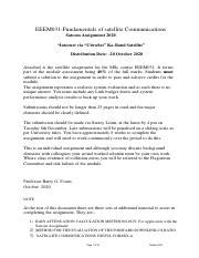 Assignment MSc SatComFund 20 Pdf EEEM031 Fundamentals Of Satellite
