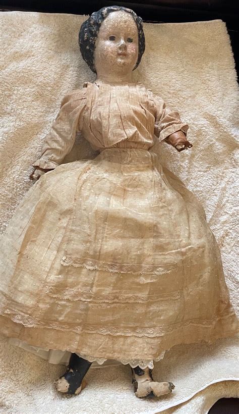 Antique Greiner Papier Mache 22 Doll Original Clothing 4664700465