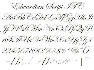 Font Alphabet Styles Edwardian Script ITC