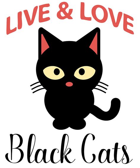 Black Cat Lover Live Love Black Cats Drawing By Kanig Designs Fine