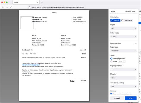 Html Printing Page Without Wide Margins Stack Overflow
