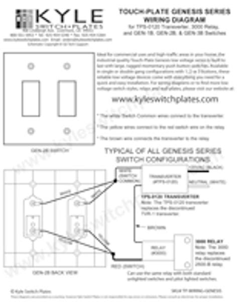 Touch Plate Genesis Low Voltage Wiring Diagram And Instructions