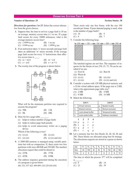 Operating Systems Test 4 Concise Pdf Computer Science