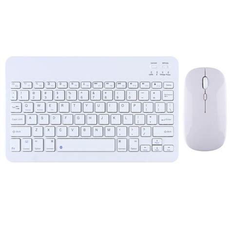 Bluetooth Wireless Keyboard Mouse Set White