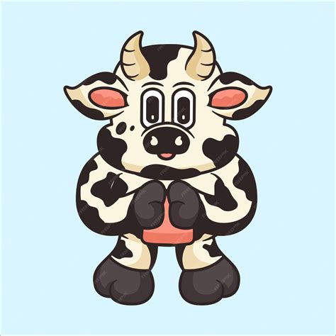 Premium Vector Cute Cow Cartoon Character Illustration