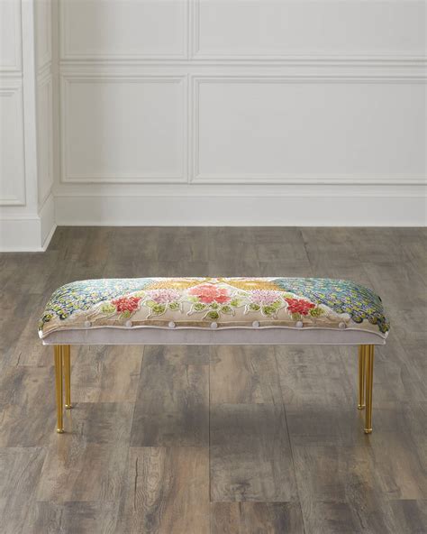 Haute House Blush Peacock Bench 42 Horchow