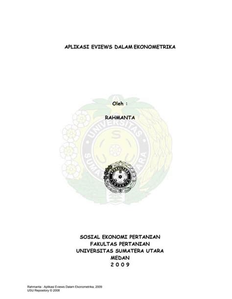 Modul 8 Views Analisis Regresi Berganda Dengan Eviews Pptx