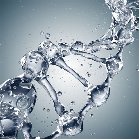 3d Illustration Of Dna Molecule Model From Water Stock Illustration