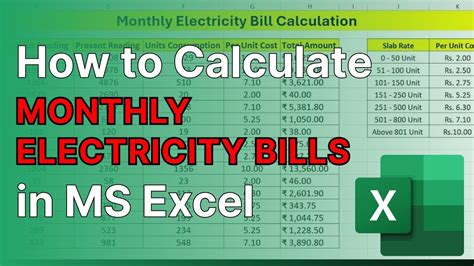 How To Calculate Electricity Bill In Ms Excel Electricity Bill Calculation In Excel Youtube