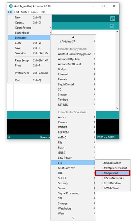 Spresense Arduino Examples Tutorials