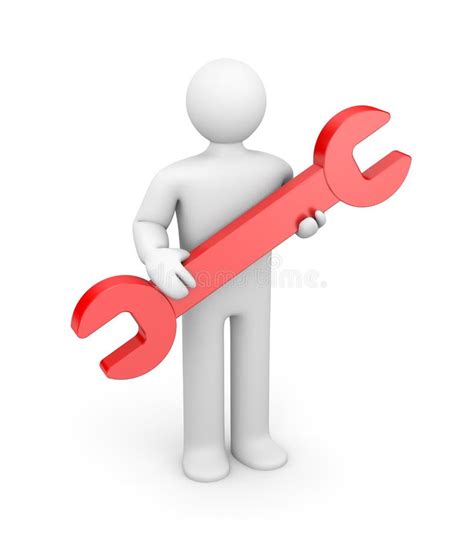 Person Hold Spanner Stock Illustration Illustration Of Service 22558394