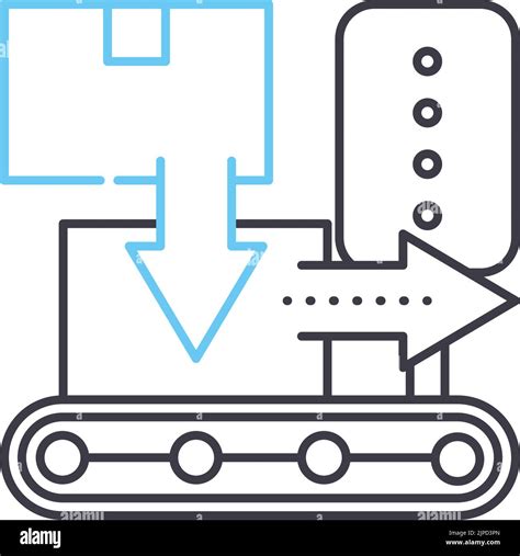 Production Process Line Icon Outline Symbol Vector Illustration Concept Sign Stock Vector