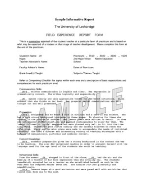 Fillable Online Uleth Informative Report Sample Fax Email Print PdfFiller