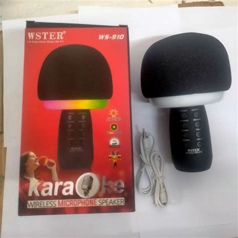 Black And White Modern Wster Ws 910 Wireless Microphone Speaker At Rs