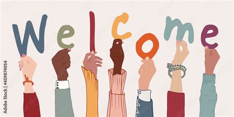 Raised Arms Of Colleagues Or Friends Diverse Multi Ethnic Multicultural