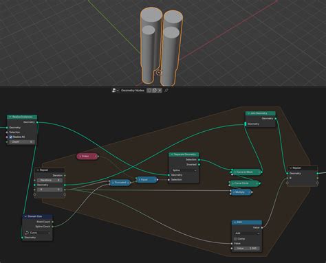 Geometry Nodes Individual Curve To Mesh For Splines In The Same Curve