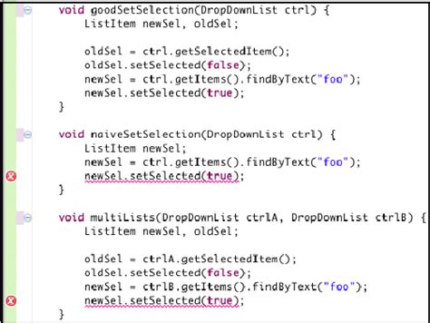 screenshot of the tool framework constraint errors are indicated in