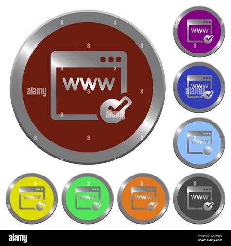 Set Of Glossy Coin Like Color Domain Registration Buttons Stock Vector Image And Art Alamy