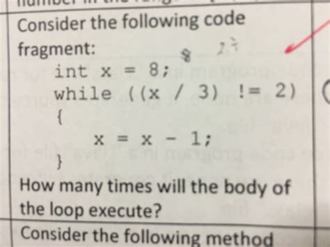 Solved Consider the following code fragment: int x = 8; | Chegg.com