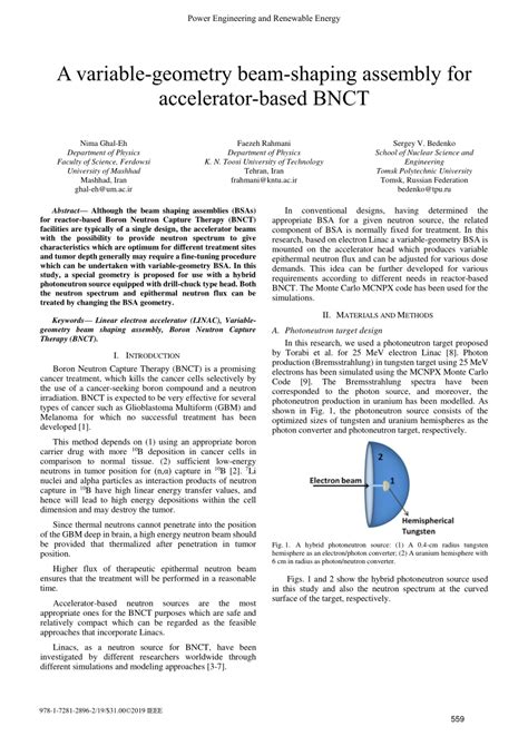 Pdf A Variable Geometry Beam Shaping Assembly For Accelerator Based Bnct