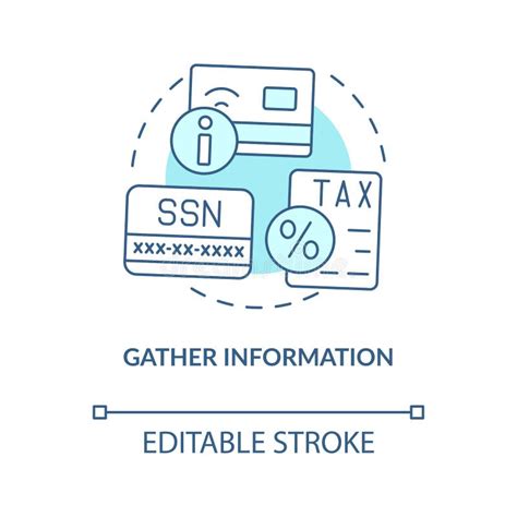 Gather Information Turquoise Concept Icon Stock Vector Illustration