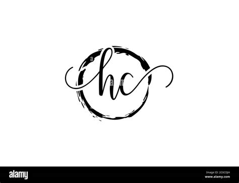 Initial Monogram Letter H C Logo Design Vector Template HC Letter Logo Design Stock Vector