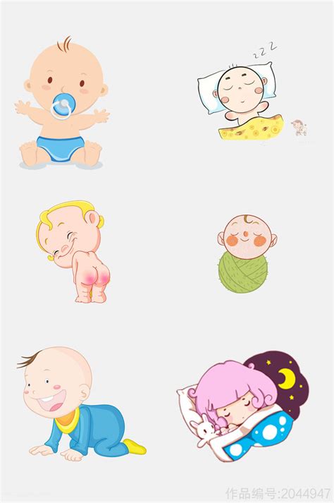 宝宝睡觉卡通 简笔画 哭闹 文秘苑图库