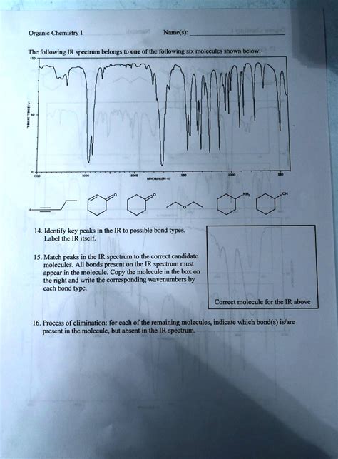 Solved Organic Chemistry Name S The Following Ir Spectrum Belongs To One Of The Following Six