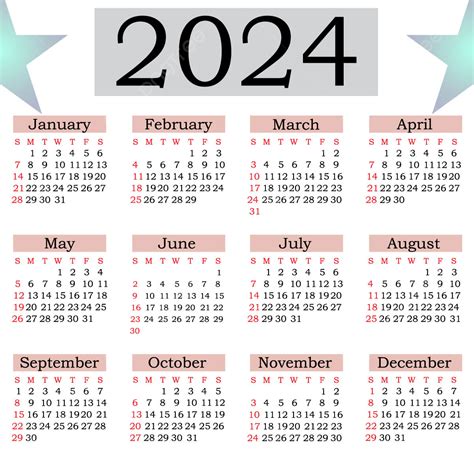 2024년 달력 벡터 템플릿 PSD 다운로드 디자인 자료 다운로드