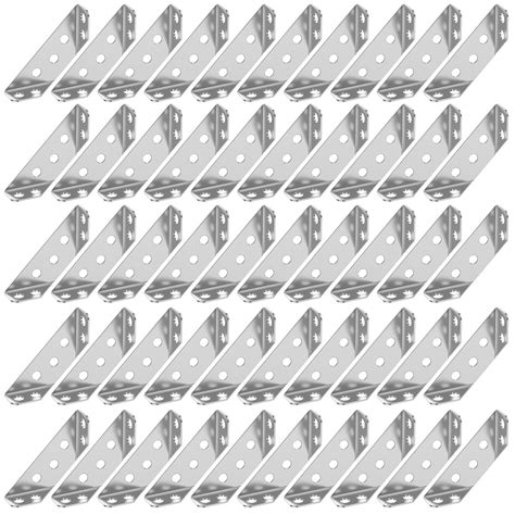 50pcs Furniture Corner Connector Stainless Steel Angle Corner Bracket