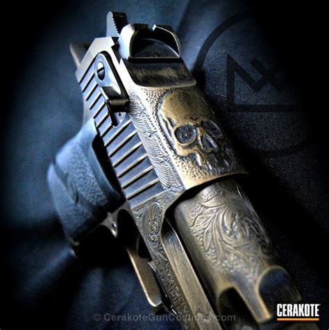 Battleworn Hand Engraved Desert Eagle Handgun By Web User Cerakote