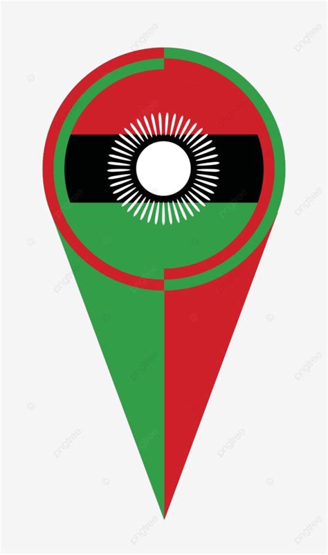 Malawi Map Pointer Location Flag Isolated Art Circle Vector Isolated