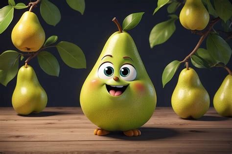 Premium Photo Adorable Pear Animated Character