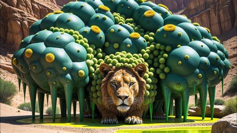 Pregnant Lion Covered In Millions Of Cactus Parasites Give Birth To Cub