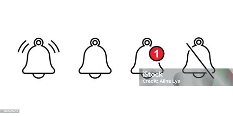 ベル アイコン ベクトル イラストのセット孤立した背景での通知とリマインダーメッセージサインのコンセプト Guiのベクターアート素材や画像