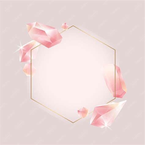 Free Vector 六角形晶體框架向量