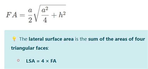 Surface Area of a Square Pyramid Formula TRUNG TÂM GIA SƯ TÂM TÀI ĐỨC