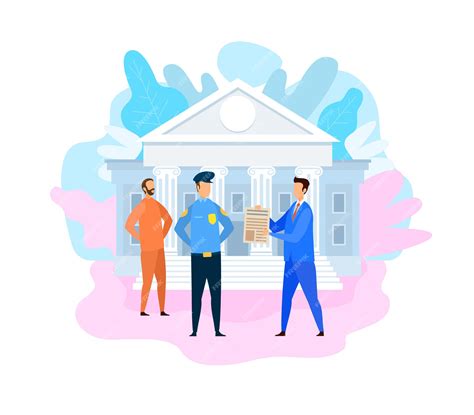 Premium Vector Accused Prisoner And Attorney Illustration