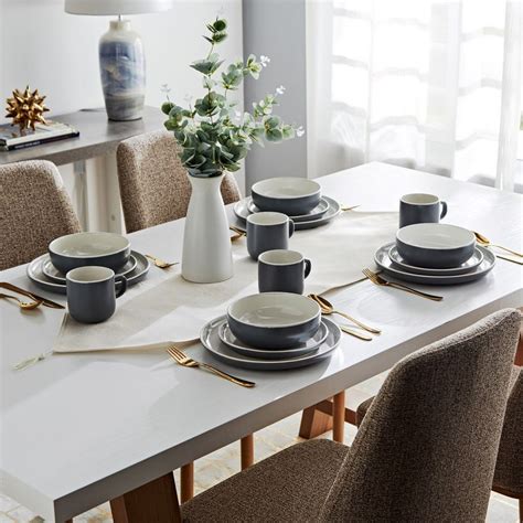 Buy Lunar Lusture 16 Piece Dual Tone Stoneware Dinner Set Online In Uae