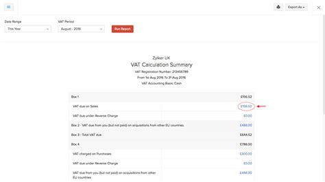VAT Calculation Summary Help Zoho Books
